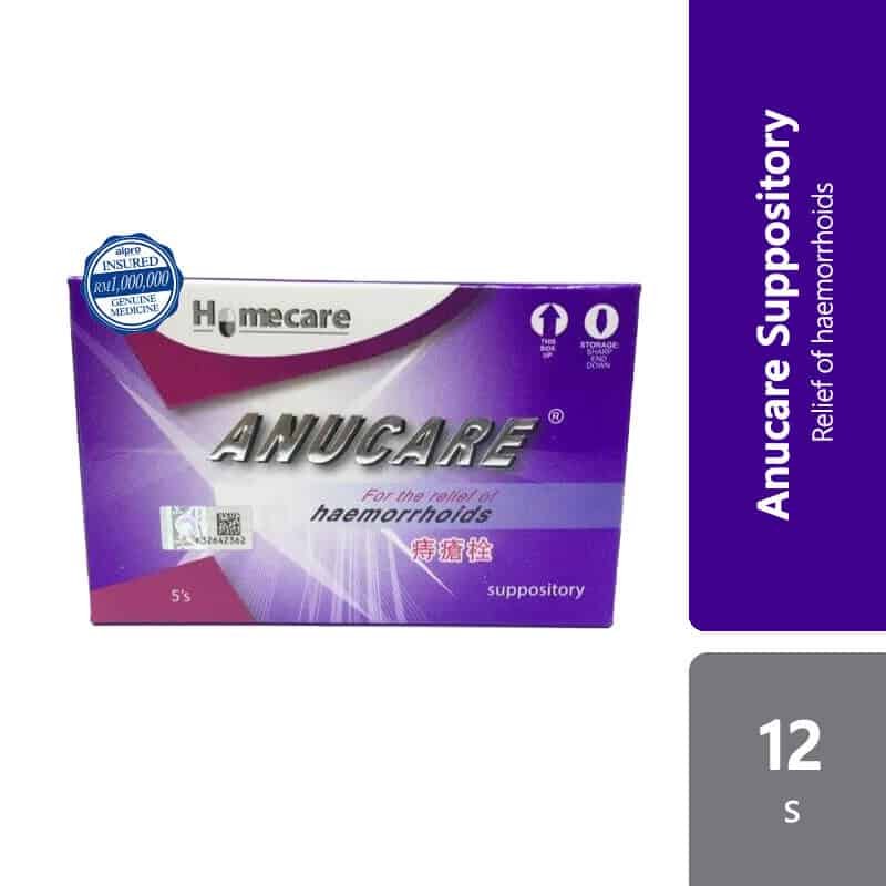 HOMECARE ANUCARE SUPPOSITORY 1'S (12X12'S) – Selcare Pharmacy