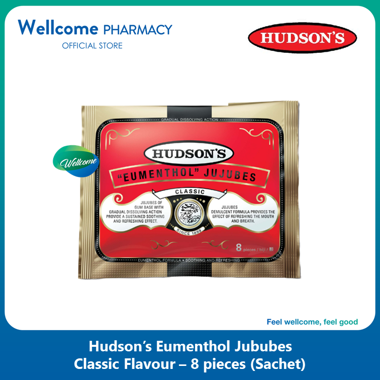 HUDSON'S EUMENTHOL HONEY LEMON SACHET 8'S – Selcare Pharmacy