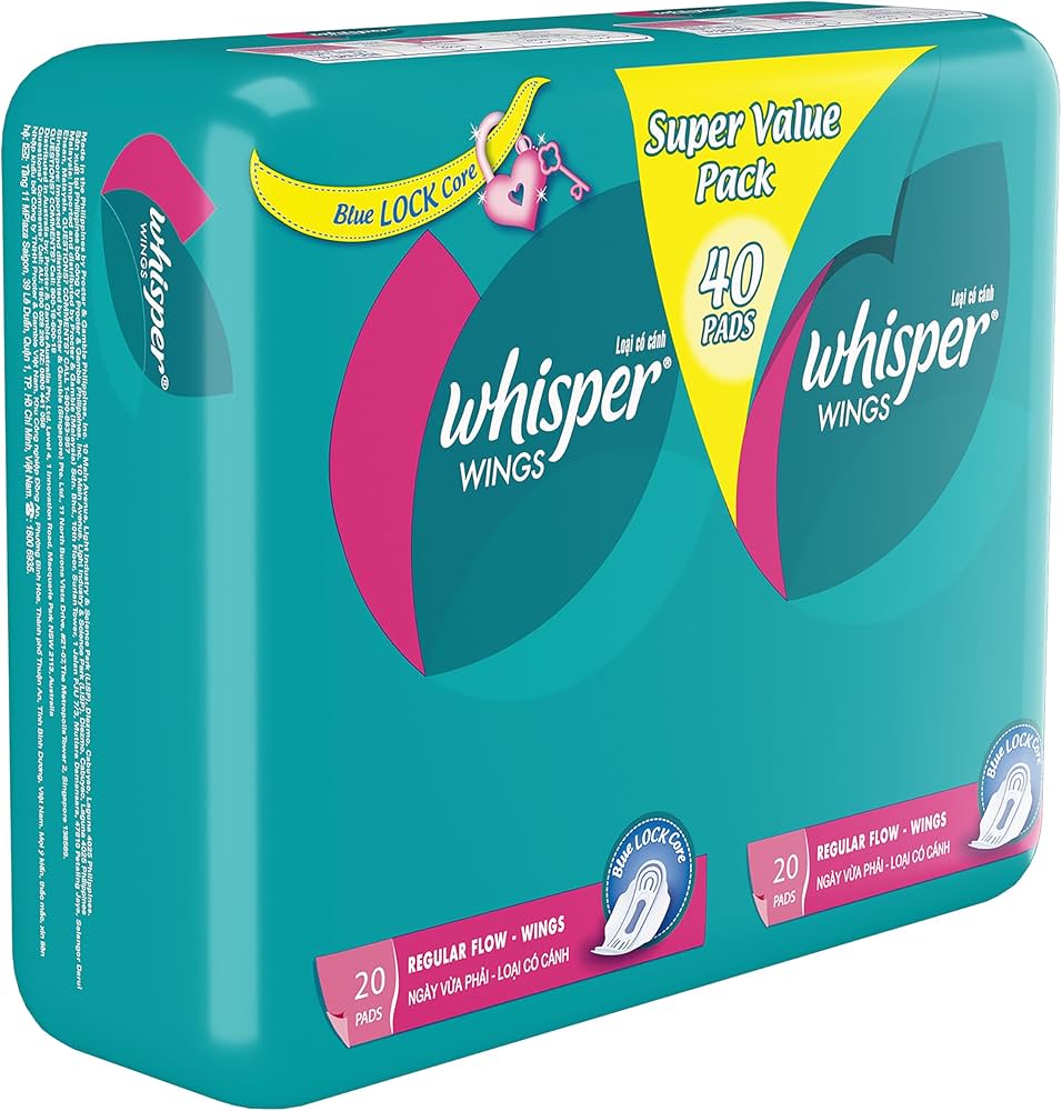 WHISPER REGULAR FLOW WITH WINGS 40'S – Selcare Pharmacy