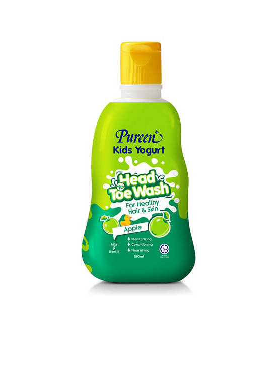 PUREEN KIDS YOGURT HEAD TO TOE WASH (APPLE) 150 ML – Selcare Pharmacy